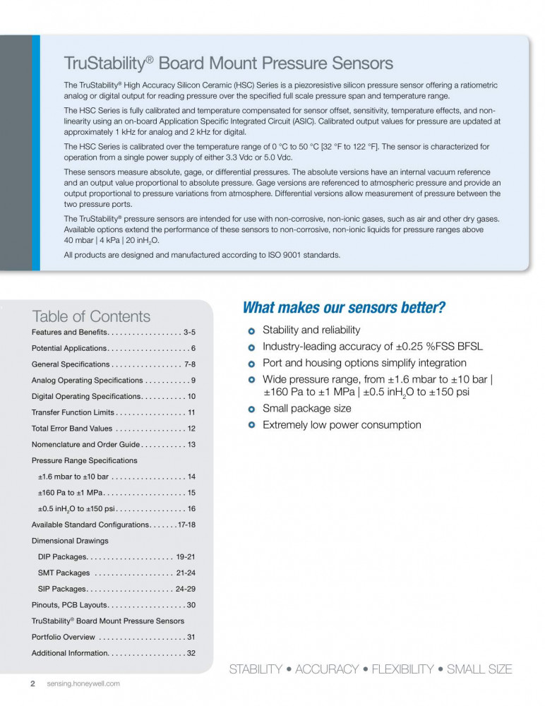 Honeywell HSC Series technical document page 2