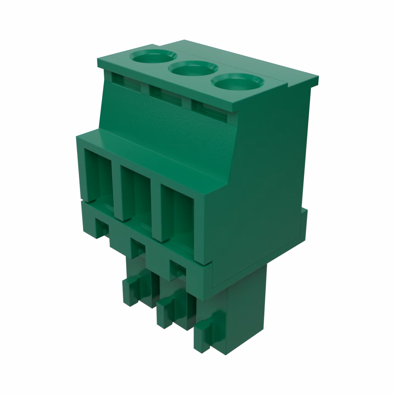 3.81mm Pitch Eurostyle Vertical Plug, Front Wire Entry, Green Housing, Gold (Au) Plated, 3 Circuits for sale