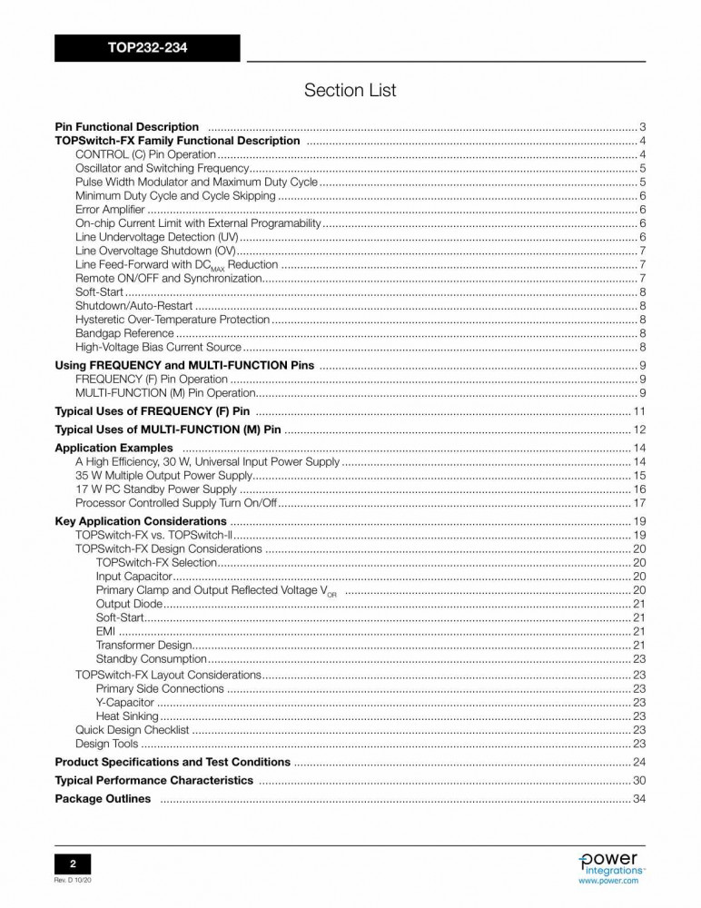 TOPSwitch-FX datasheet page 2