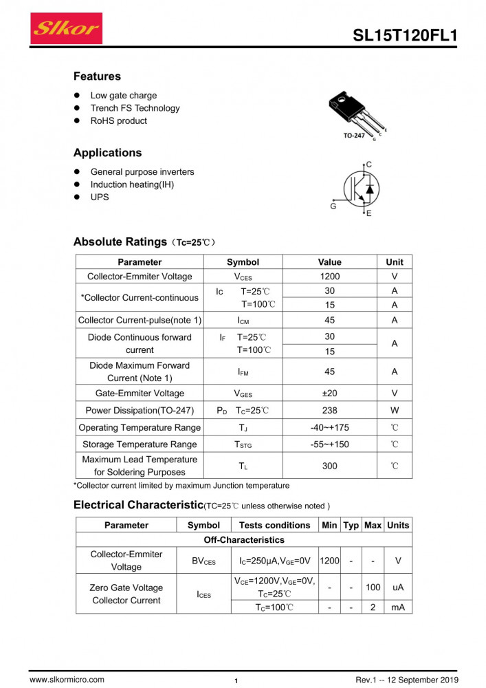 SL15T120FL1 datasheet page 1