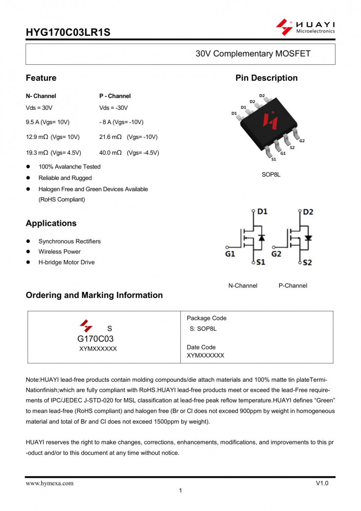 HYG170C03LR1S datasheet page 1