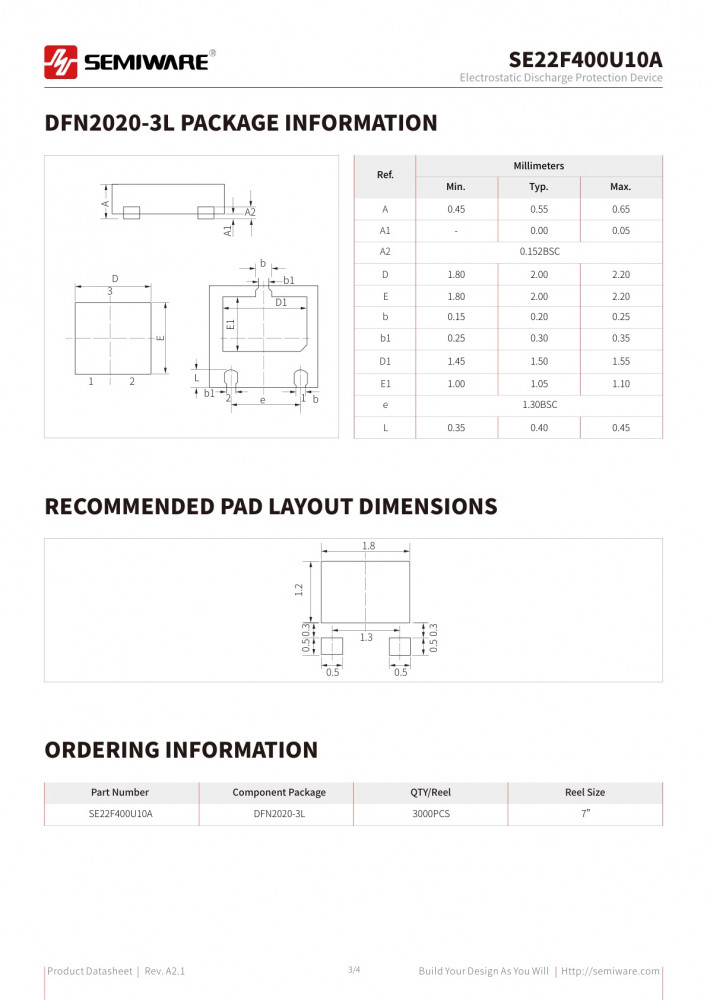 SE22F400U10A datasheet preview, page 3