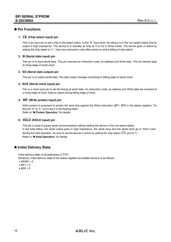 S-25C080A datasheet page 10