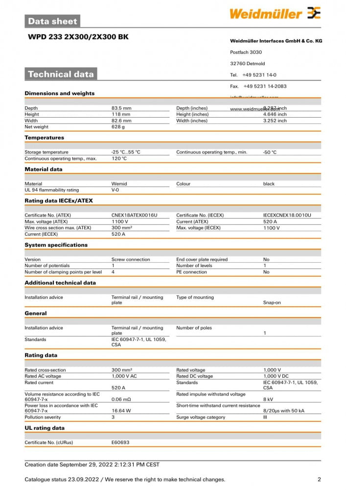 WPD 233 datasheet page 2