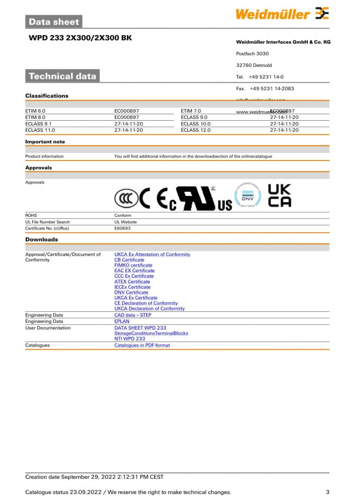 WPD 233 datasheet page 3