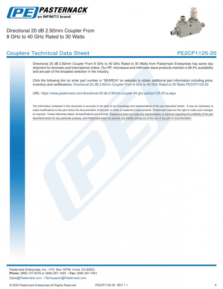 PE2CP1125-20 technical document page 4