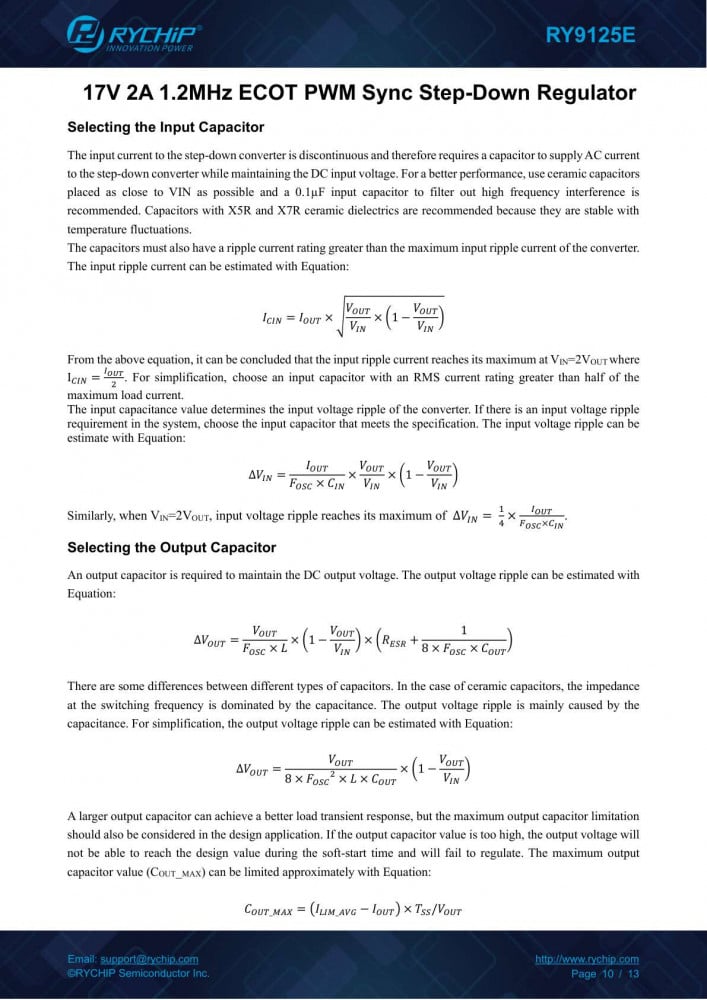 RY9125E datasheet page 10