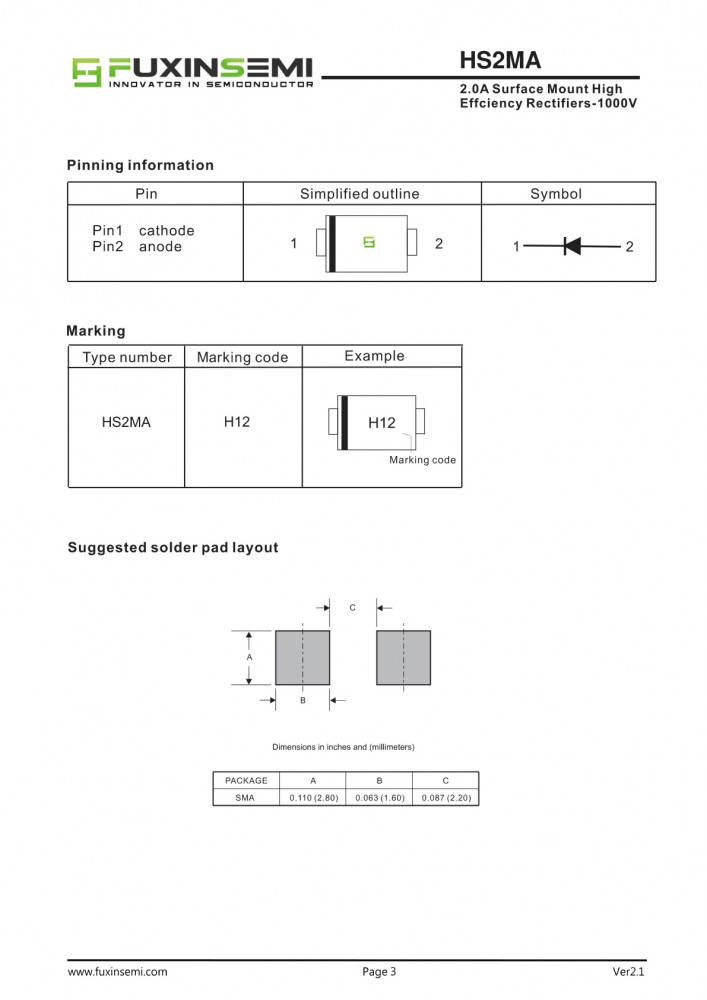 HS2MA datasheet page 3