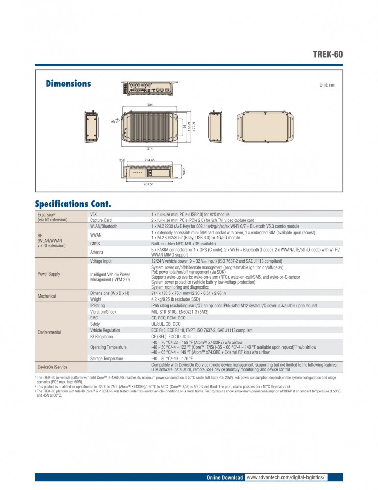 TREK-60 product document, page 2