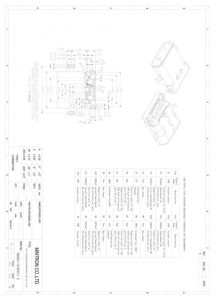 MINTRON 00501-UCAF011-X technical drawing page 2
