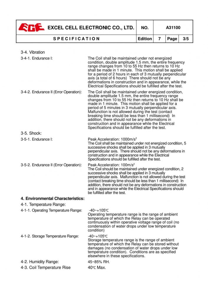 ECE ETR GQ relay specification page 3