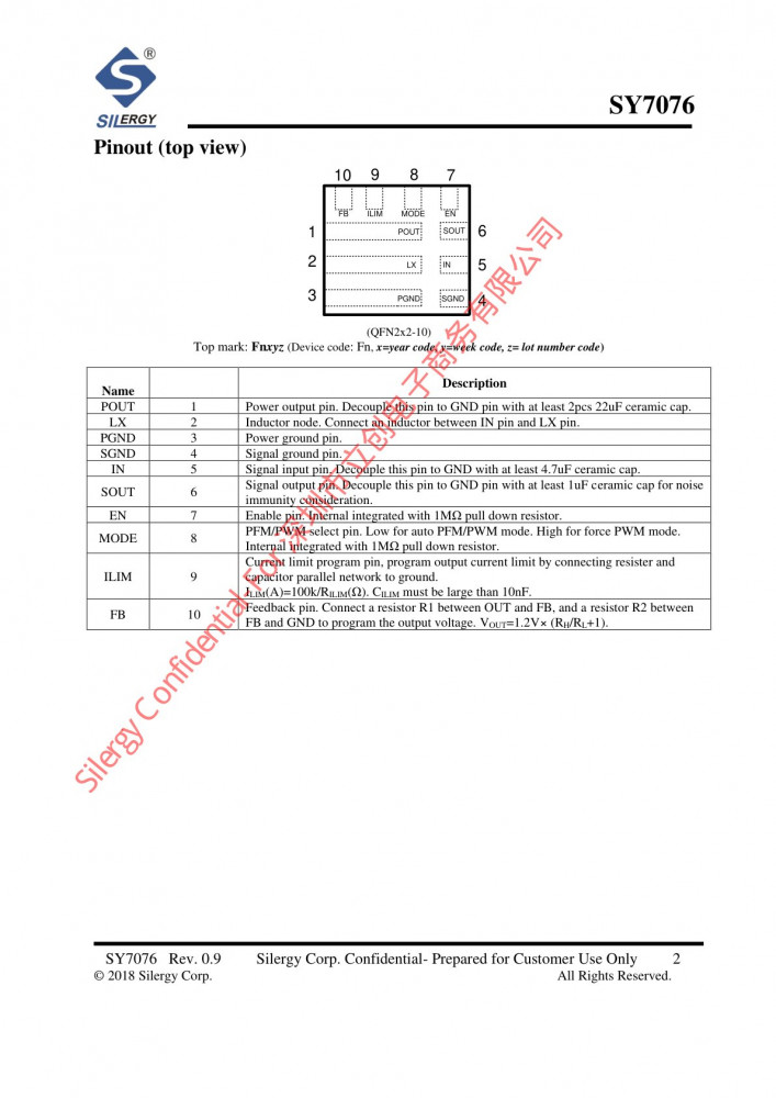 SY7076QMC datasheet page 2