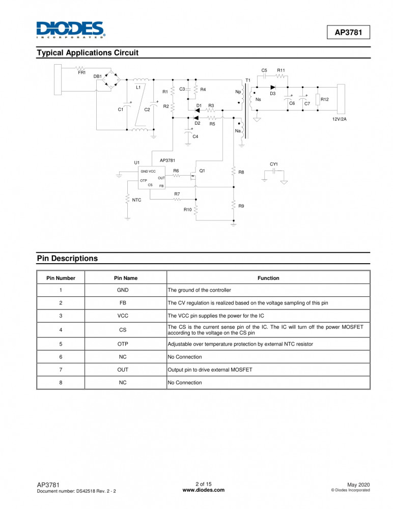 AP3781S-13 datasheet page 2