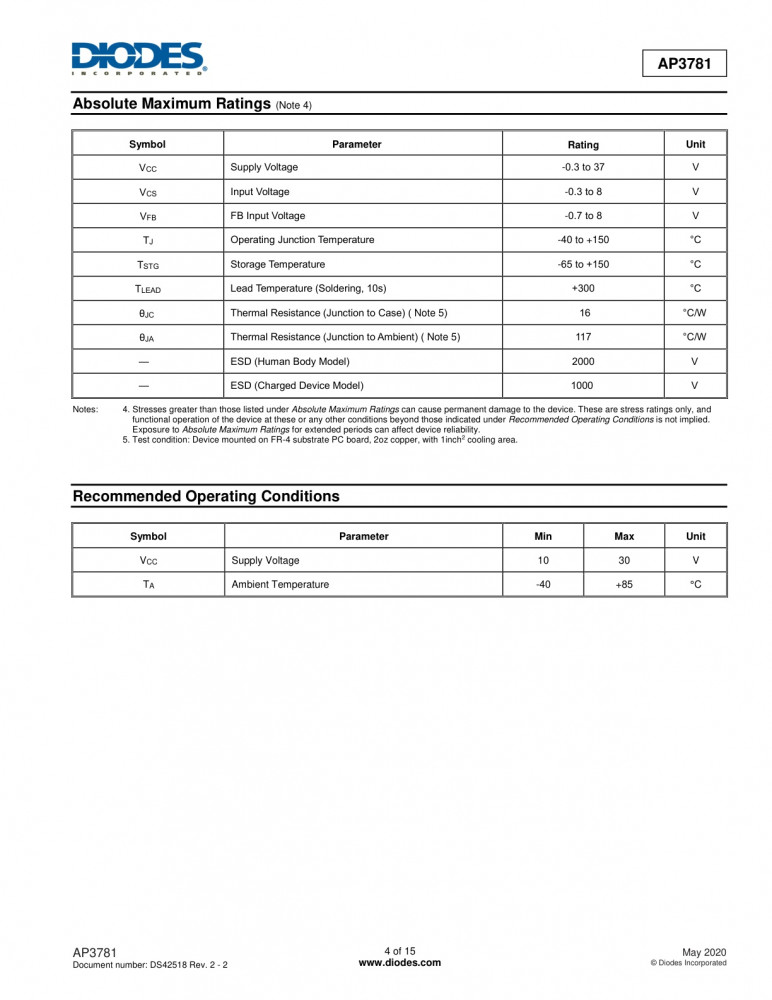AP3781S-13 datasheet page 4