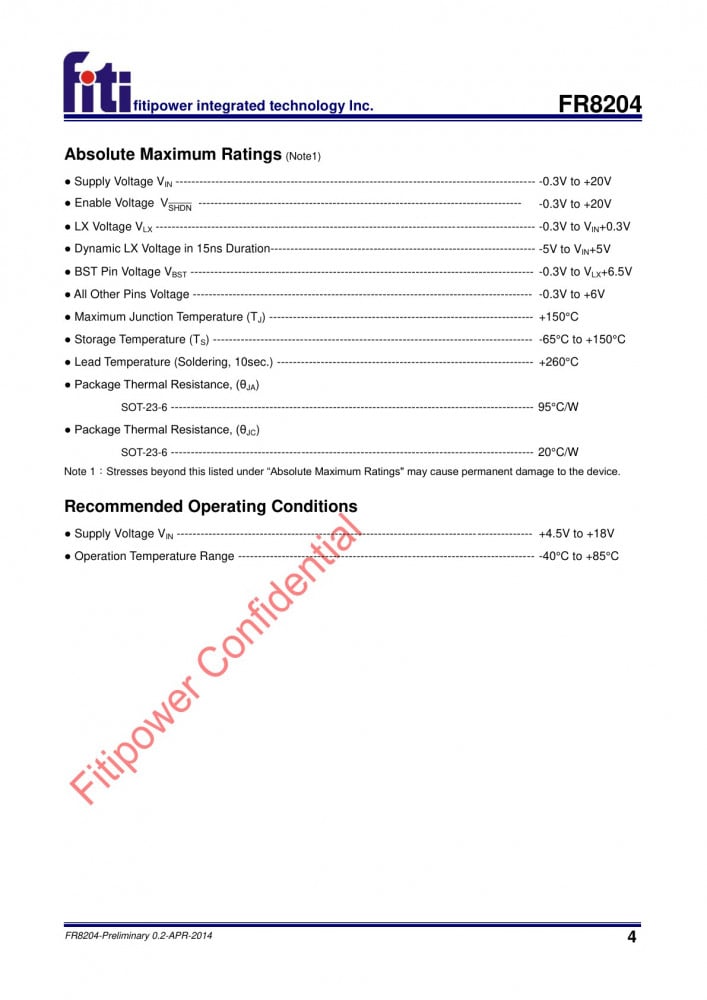 FR8204S6CTR datasheet page 4