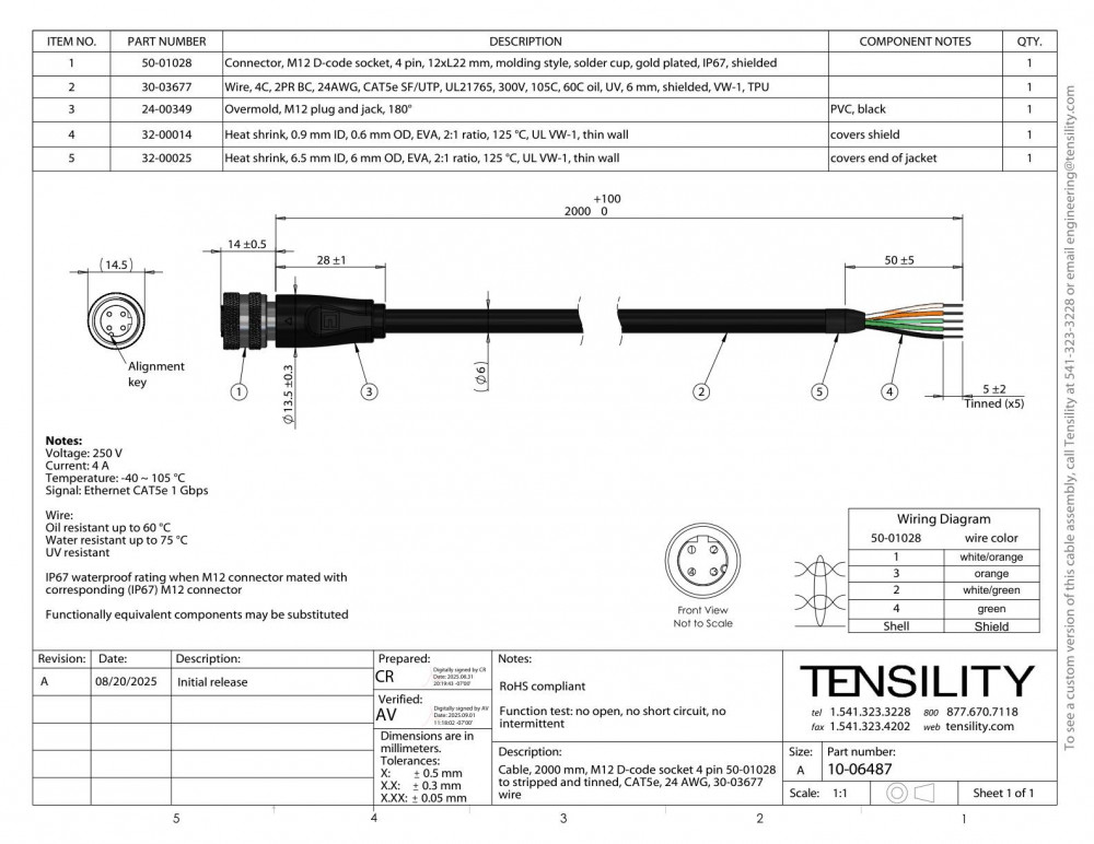 Tensility International 10-06487 assembly drawing and wiring reference