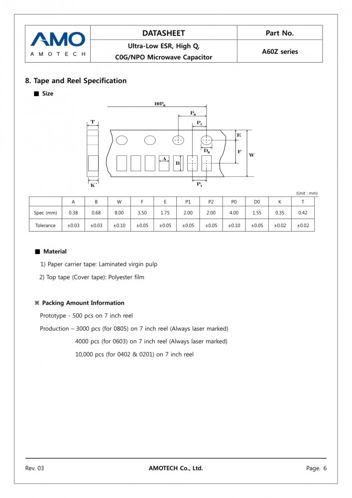 AMOTECH A60Z datasheet page 6