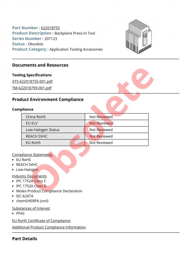 Tooling document preview, page 1