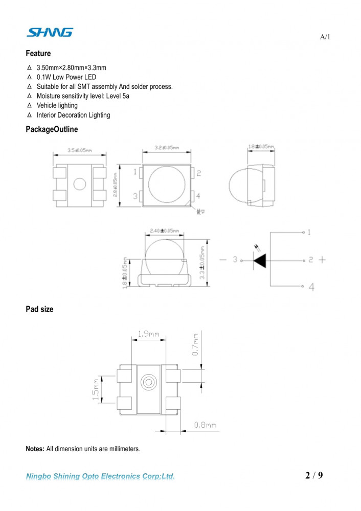 SN-NE3528LAXAR-N datasheet page 2
