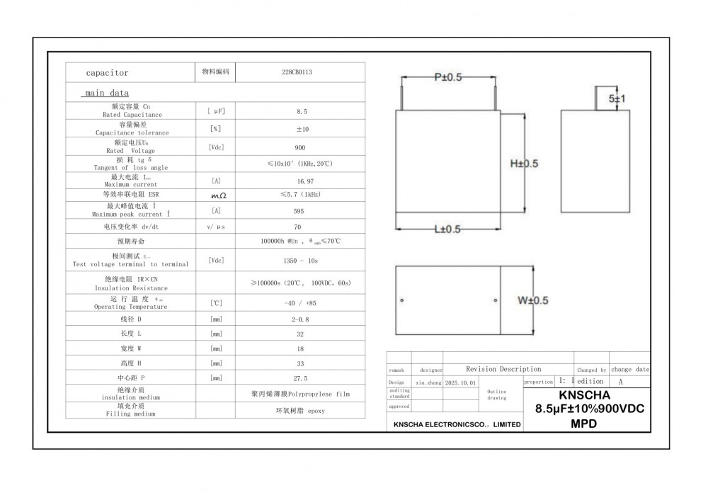 KNSCHA 228CB0113 specification approval document page 2