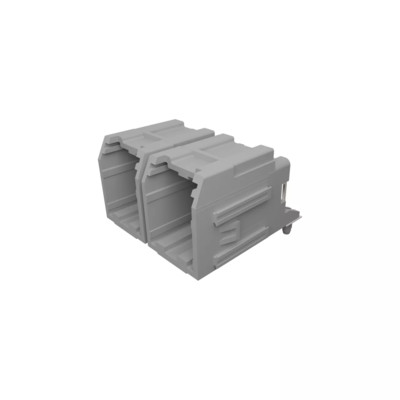 Stac64 2 Bay Right-Angle Headers, 16 Circuits, Bay A 8 Circuit Signal Header, Polarization B, Gray; Bay B 8 Circuit Signal Header, Polarization B, Gray; Tray for sale