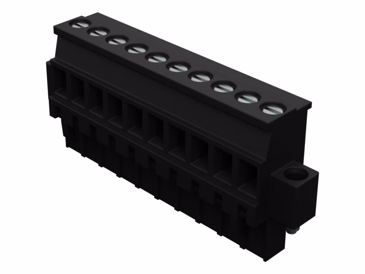5.00mm Pitch Eurostyle Vertical Plug, with Retention Screws and Standard Imprinting, Front Wire Entry, Black, 10 Circuits for sale