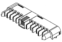 2.00mm, 5.50mm, 7.50mm Pitch EXTreme Ten60Power Right-Angle Plug Assembly with Guide Pins, 4 AC Power Circuits with 1 Void, 25 Signal Circuits, 8 DC Power Circuits