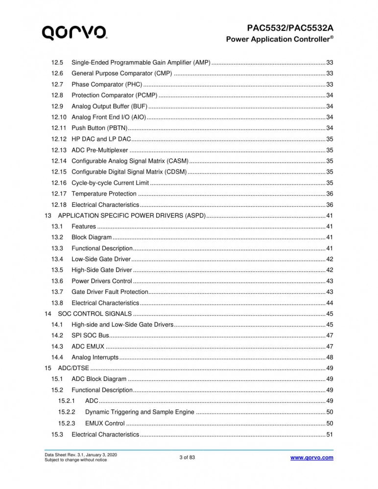 PAC5532AQX datasheet page 3