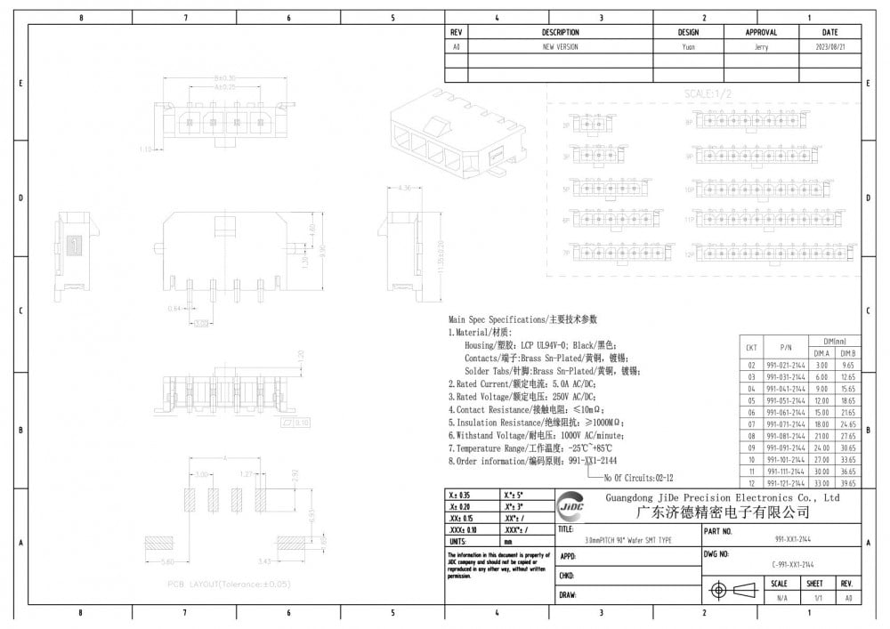JIDC 991-031-2144 technical drawing preview