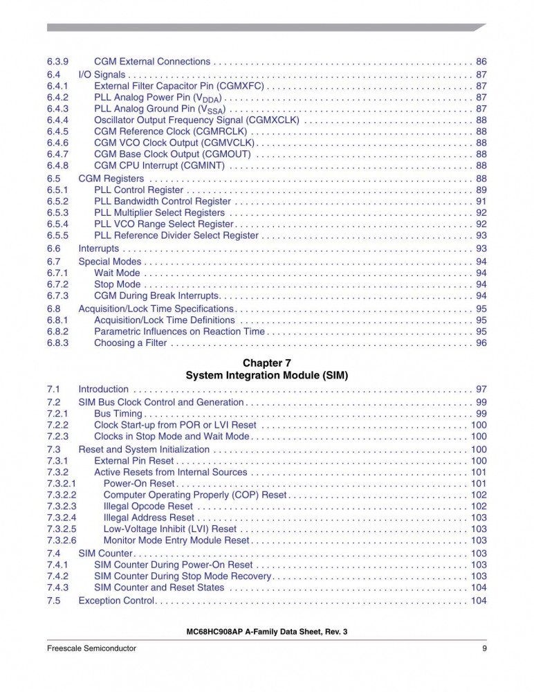 MC908AP32ACB datasheet preview page 9