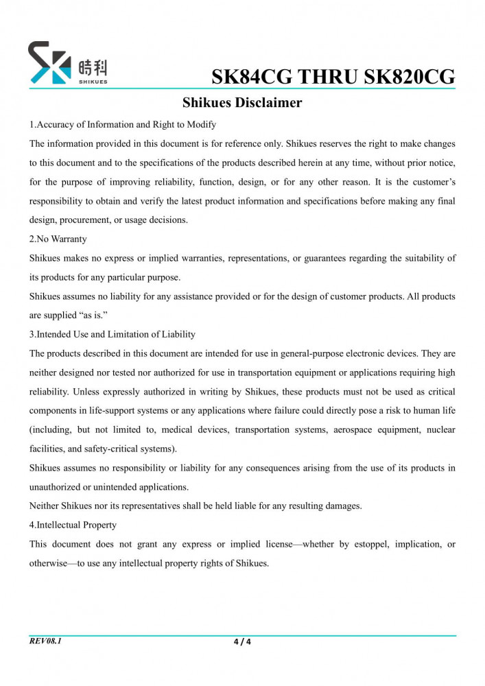 SK810CG datasheet page 4