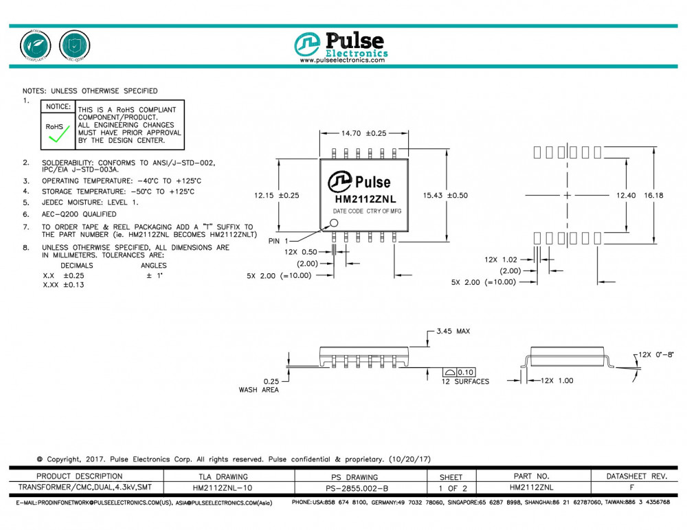 HM2112ZNLT technical drawing page 1