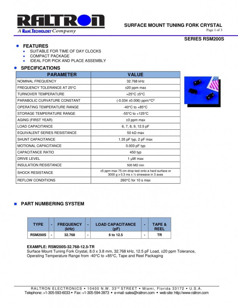 RSM200S technical document page 1