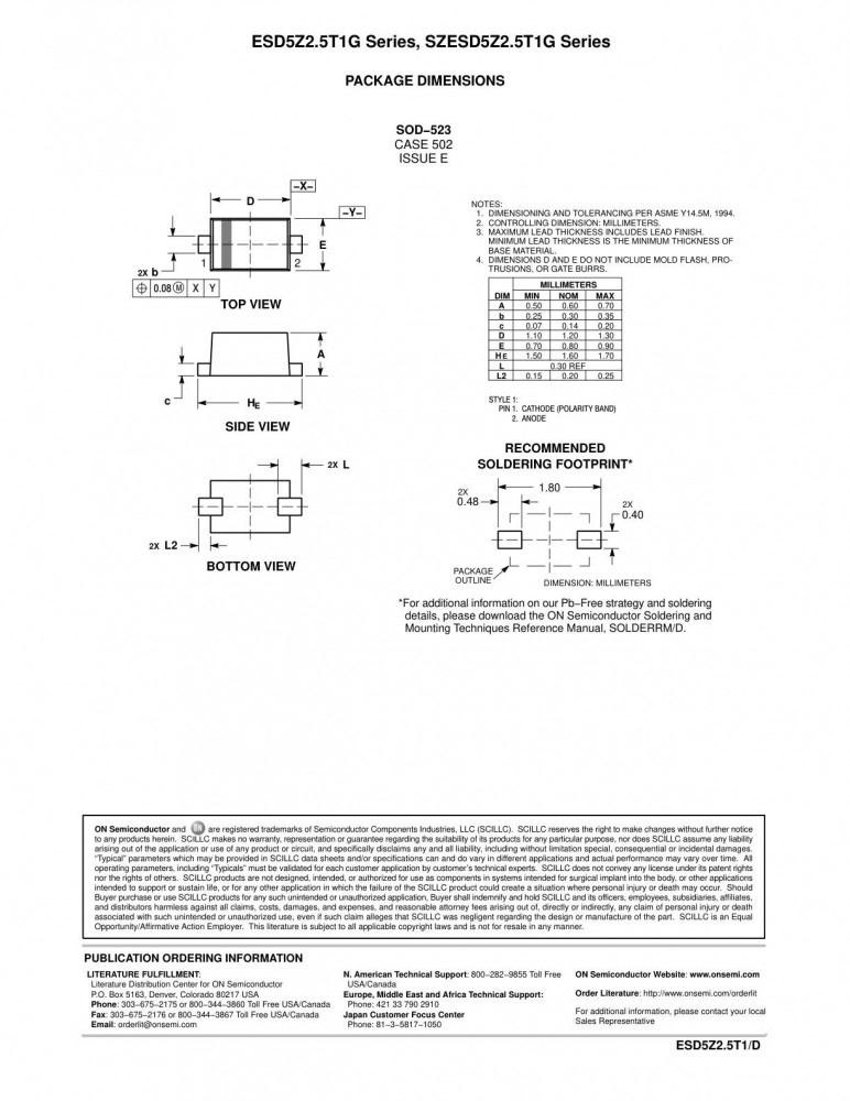 ESD5Z5.0T1G datasheet page 5