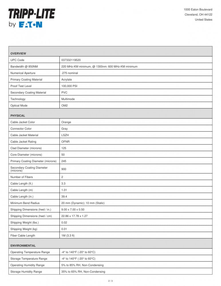 EATON N520-01M technical document page 2
