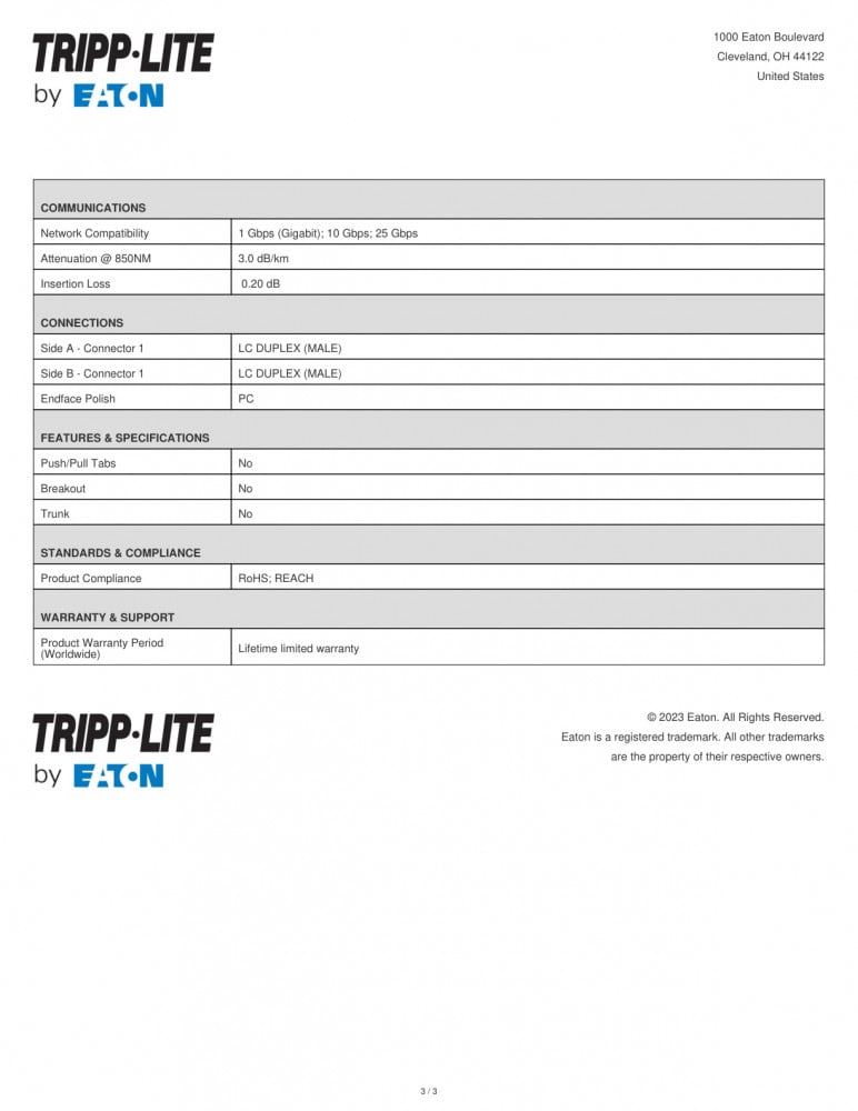 EATON N520-01M technical document page 3