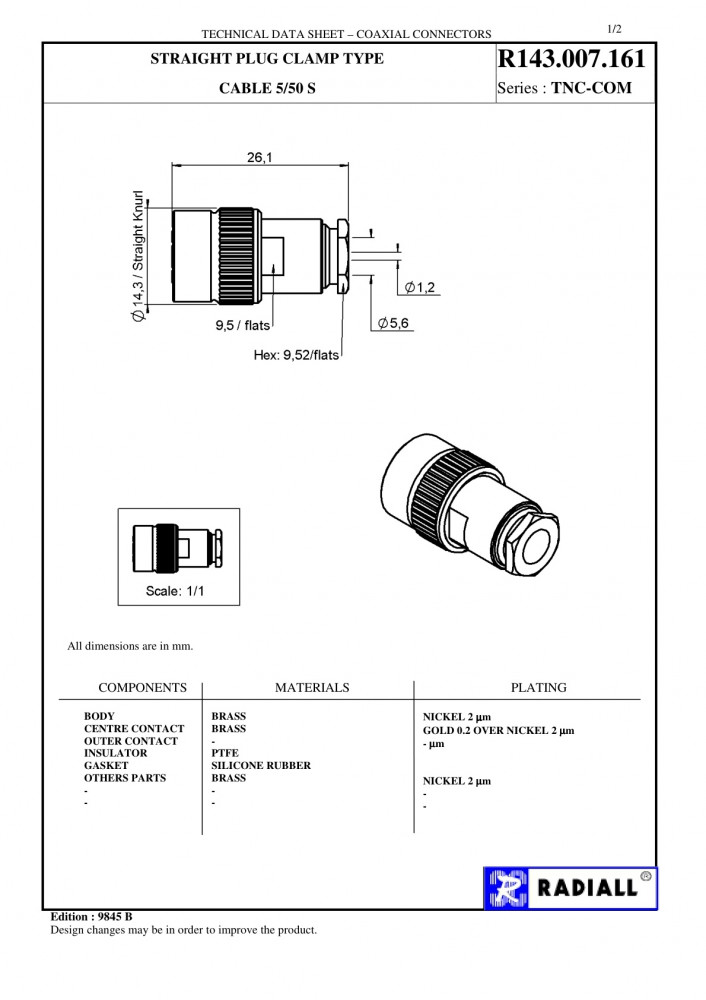 Radiall R143007161 product document page 1