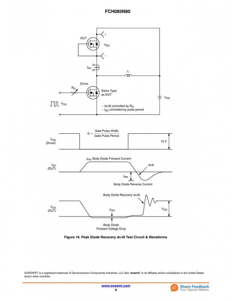 FCH085N80 datasheet page 8