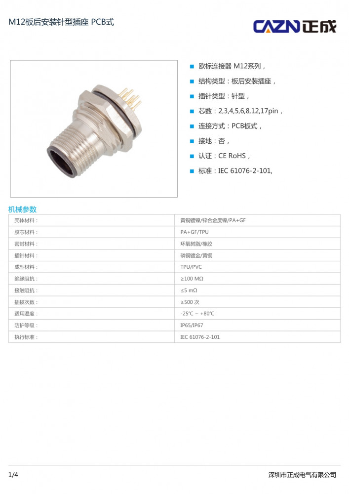 CAZN M12 series product page