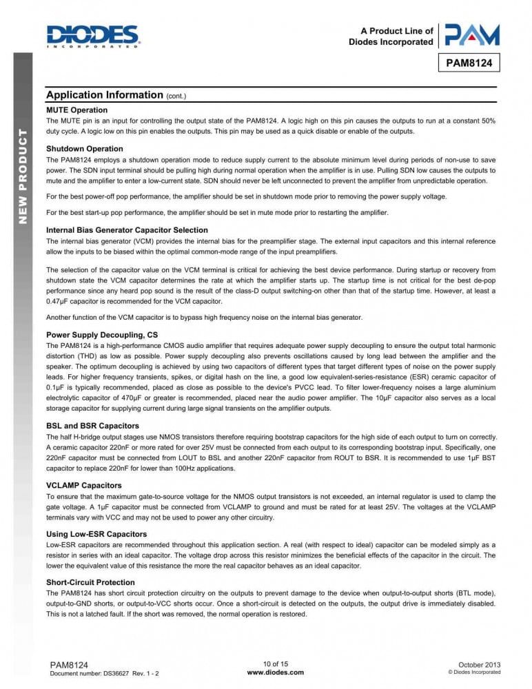 PAM8124RHR datasheet page 10