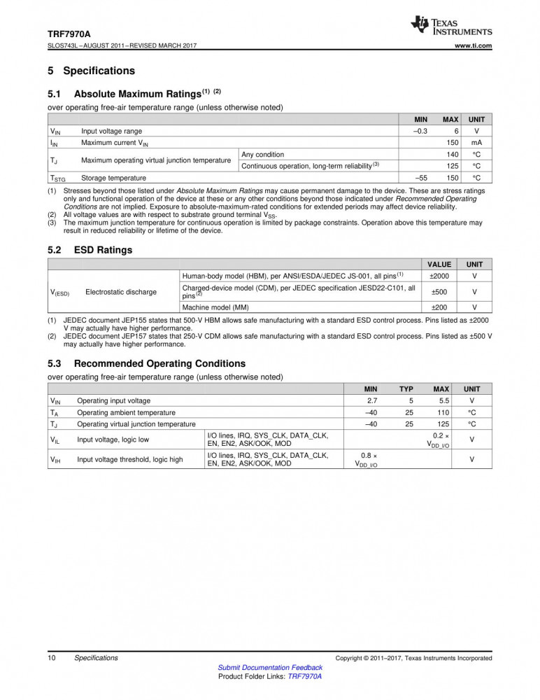 TRF7970A document page 10
