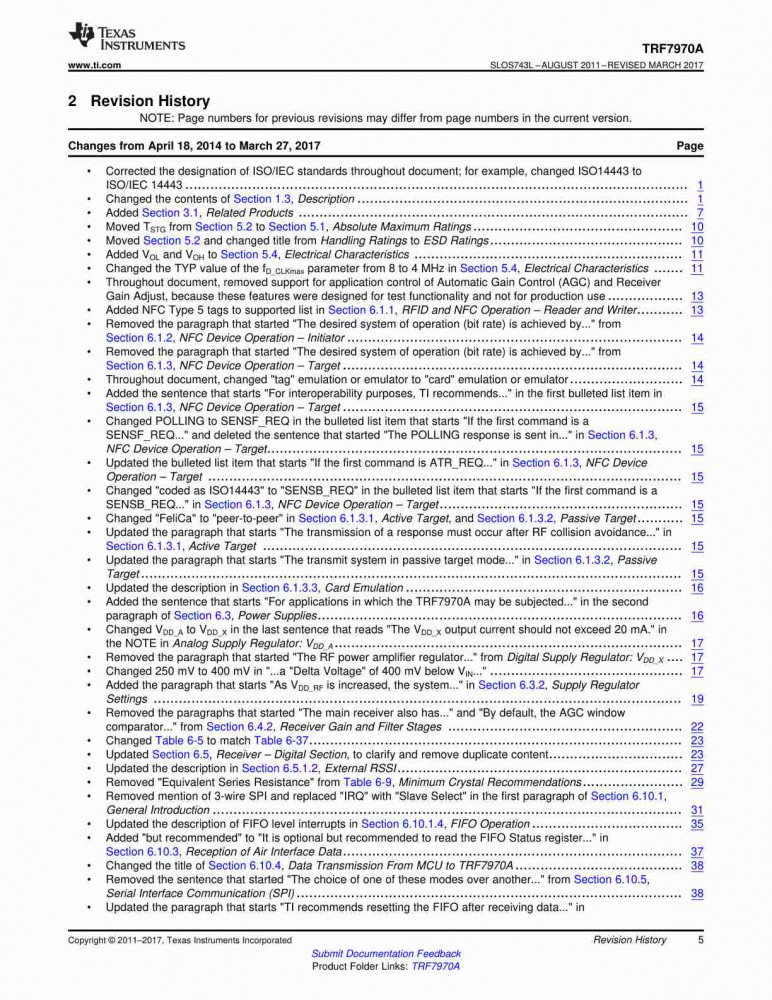 TRF7970A document page 5