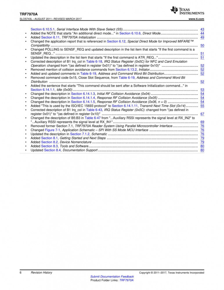 TRF7970A document page 6