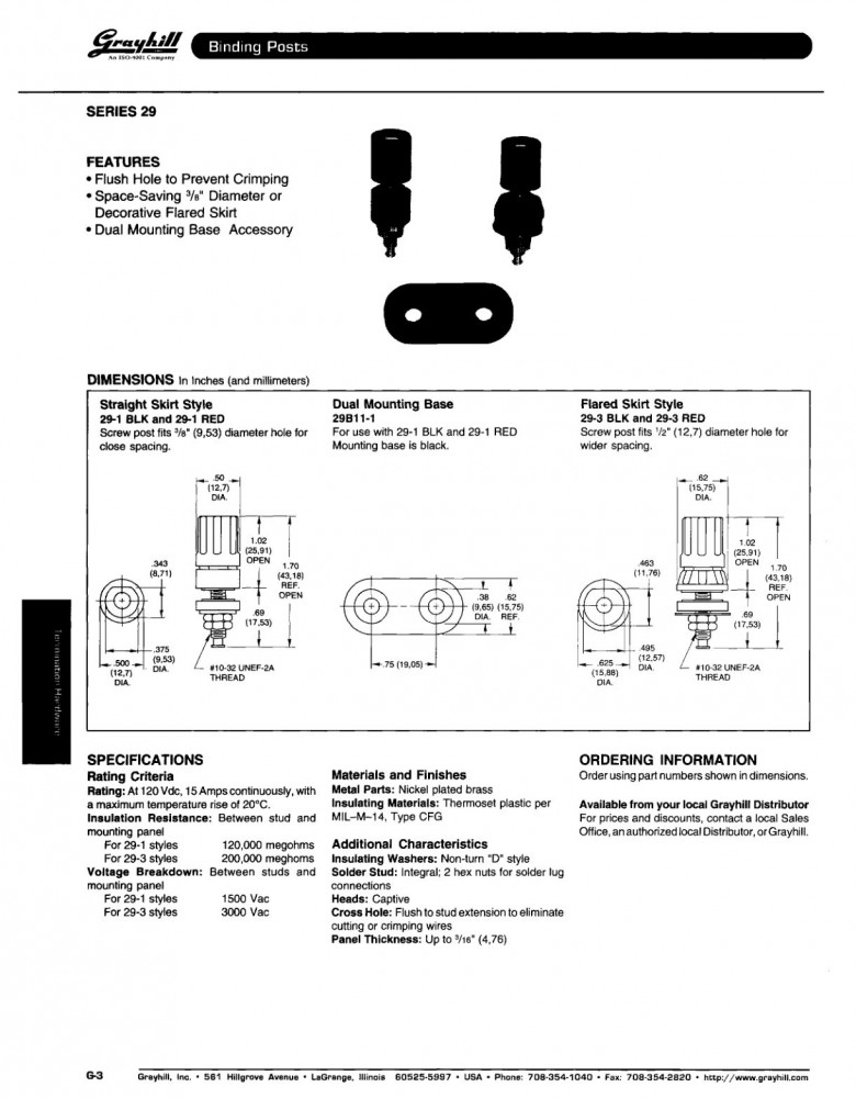 Grayhill Series 29 technical document page 1