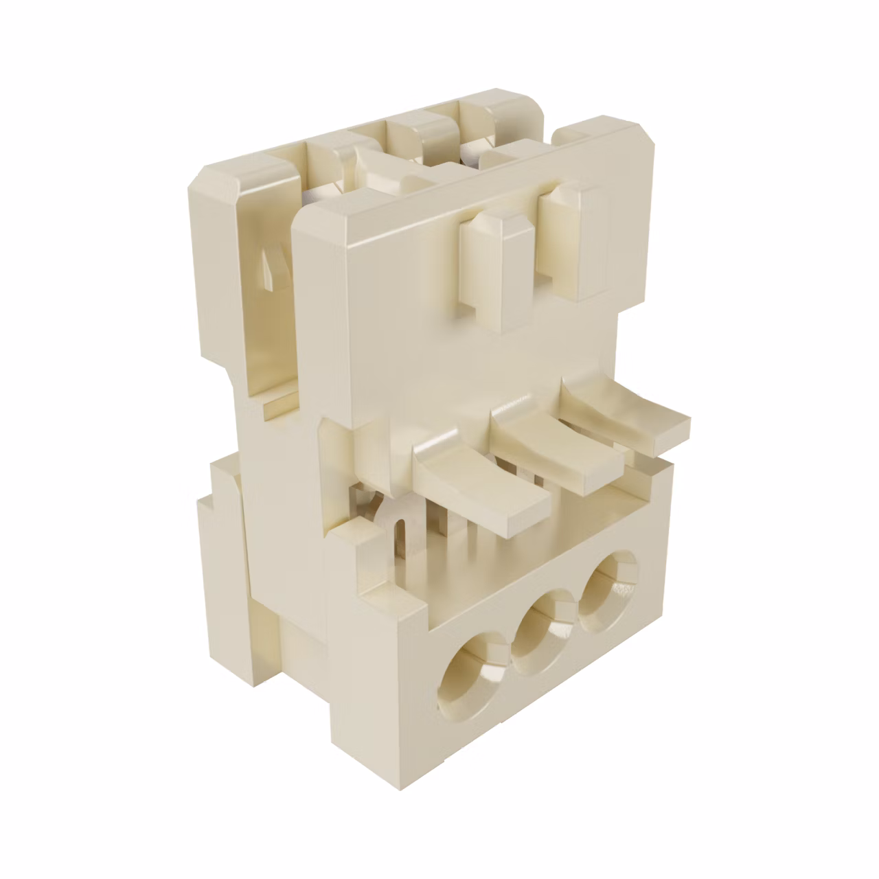 Appli-Mate RAST 2.5 Connector, 2.50mm Pitch, Female, 4 Circuits, No Position Keys Removed, Polarizing Rib Between 2/3, 1 Closed and 1 Open Endwall, Tin Plating