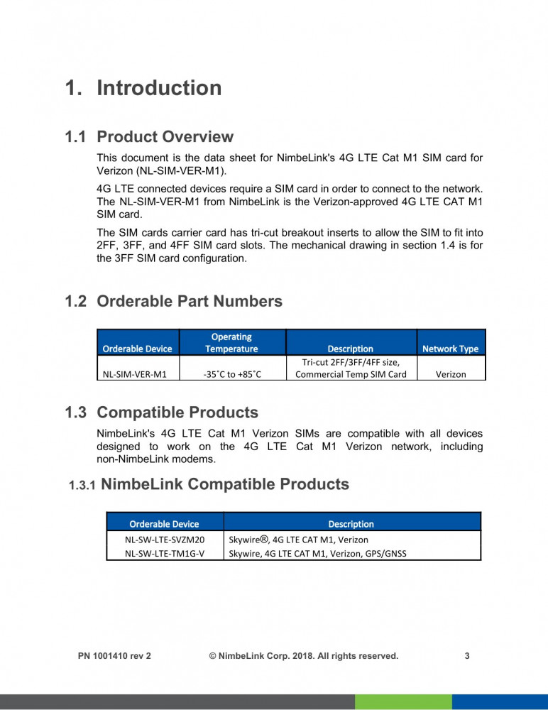 NL-SIM-VER-M1 datasheet page 3