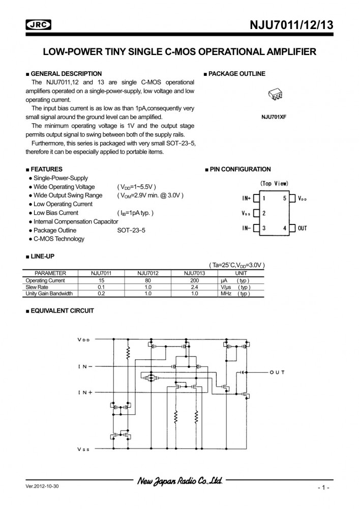 NJU7012 technical document page 1