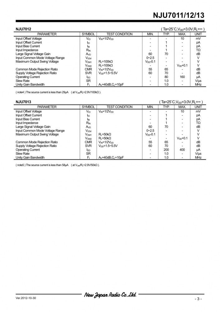 NJU7012 technical document page 3