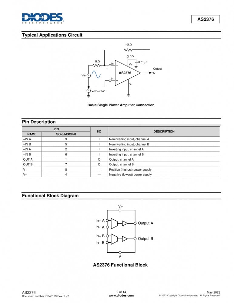 AS2376 datasheet page 2