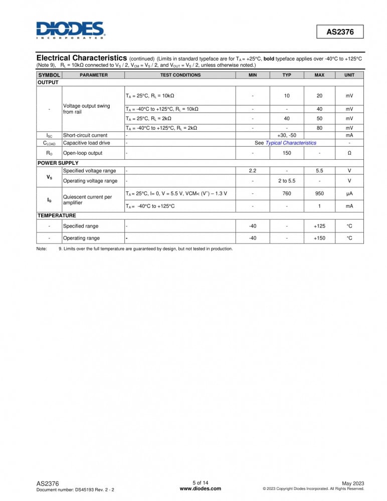 AS2376 datasheet page 5